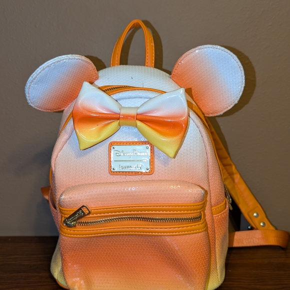 Loungefly | Bags | Disney Loungefly Orange And White Mini Backpack With ...